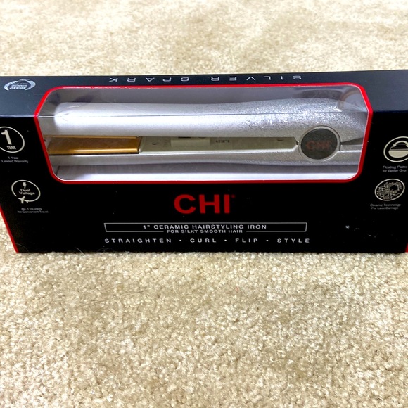 Chi | Hair | New Chi Straightener Flat Iron Inch Shimmery Silver Spark ...